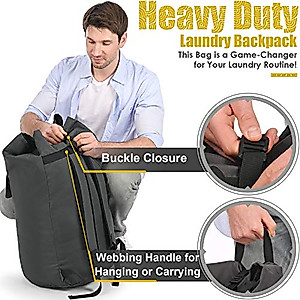 Laundry Backpack Bag, 115L Extra Large Laundry Bag with straps, Heavy Duty Laundry Bag Backpack, Portable Backpack laundry bag for College Dorm, Apartment, Laundromat, College Laundry Bag for students