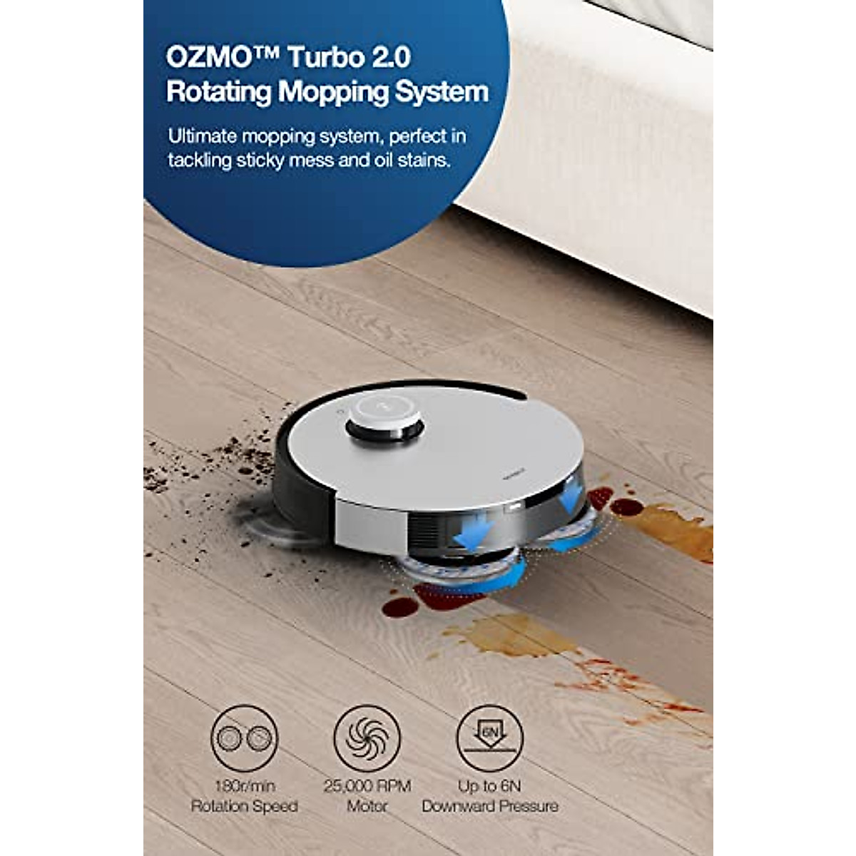 ECOVACS DEEBOT X1 Omni Robot Vacuum and Mop Combo with Self-Emptying, Auto-Wash, Auto-Refill and Auto-Hot Air Drying, 5000Pa Suction, AIVI 3D Obstacle Avoidance, Built-in YIKO Voice Assistant, Black