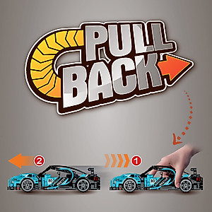 BIRANCO. Toy Car Model Building Kit - Race Car Building Set STEM Toy for Boys & Girls 8-14 Years Old, Build and Display a Popular Supercar with Pull Back. Gift Ideas for Kids Ages 6-12 (490 pcs)