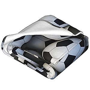Soccer Throw Blanket Cozy Plush Blanket Soft Warm Flannel Fleece for Bedroom Living Rooms Sofa Couch 50"x40"