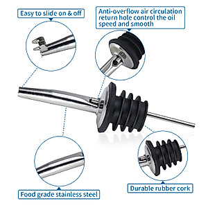 Unlorspy 12PCS Stainless Steel Bottle Pourers, Liquor Pour Spouts Set with Flip Top for About 3/4" Bottle Mouth