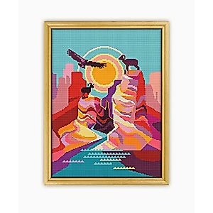 Grand Canyon National Park CS336 - Counted Cross Stitch KIT#2. Set of Threads, Needles, AIDA Fabric, Needle Threader, Embroidery Clippers and Printed Color Pattern Inside.