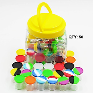 vitakiwi 15ml Glass Wax Concentrate Container Airtight with Silicone Lid Multi Use Jars (6)