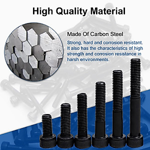 MroMax 50Pcs M3 x 20mm Socket Head Cap Screw Bolts, Grade 12.9 Alloy Steel, Black Oxide Finish, Metric Allen Hex Drive, Fully Threaded, for Use in Various DIY Projects