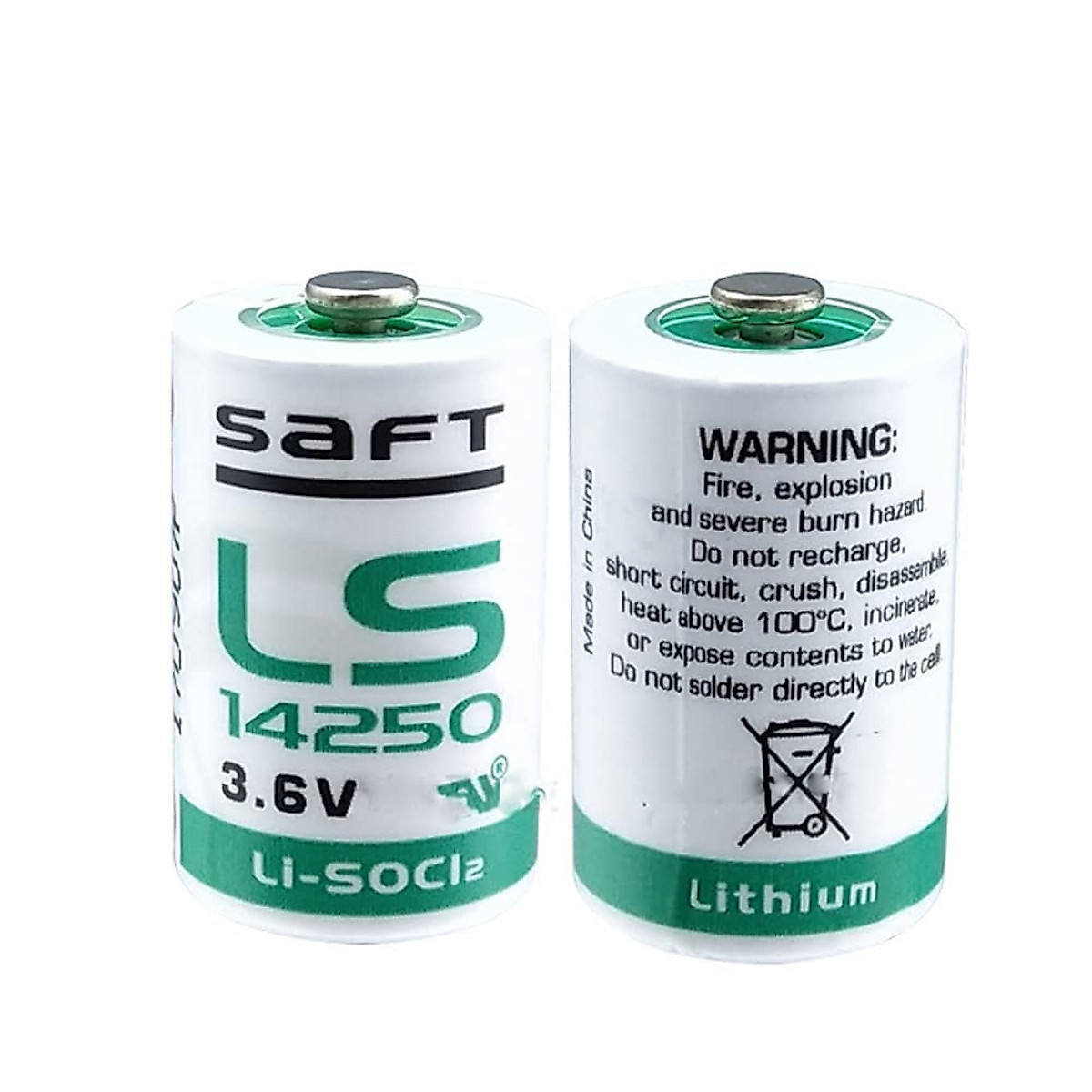 WELLVEUS LS14250 1/2 AA 3.6v Lithium Battery 14250 Replaceable Battery for SAFT LS14250 1200mAh(Pack of 10)