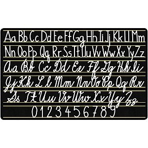 Flagship Carpets Handwriting Samplers ABC Children's Floor Area Rug for Indoor Classroom or Home Learning Area, Kids Room or Educational Play Mat, 7'6" x 12', Rectangle