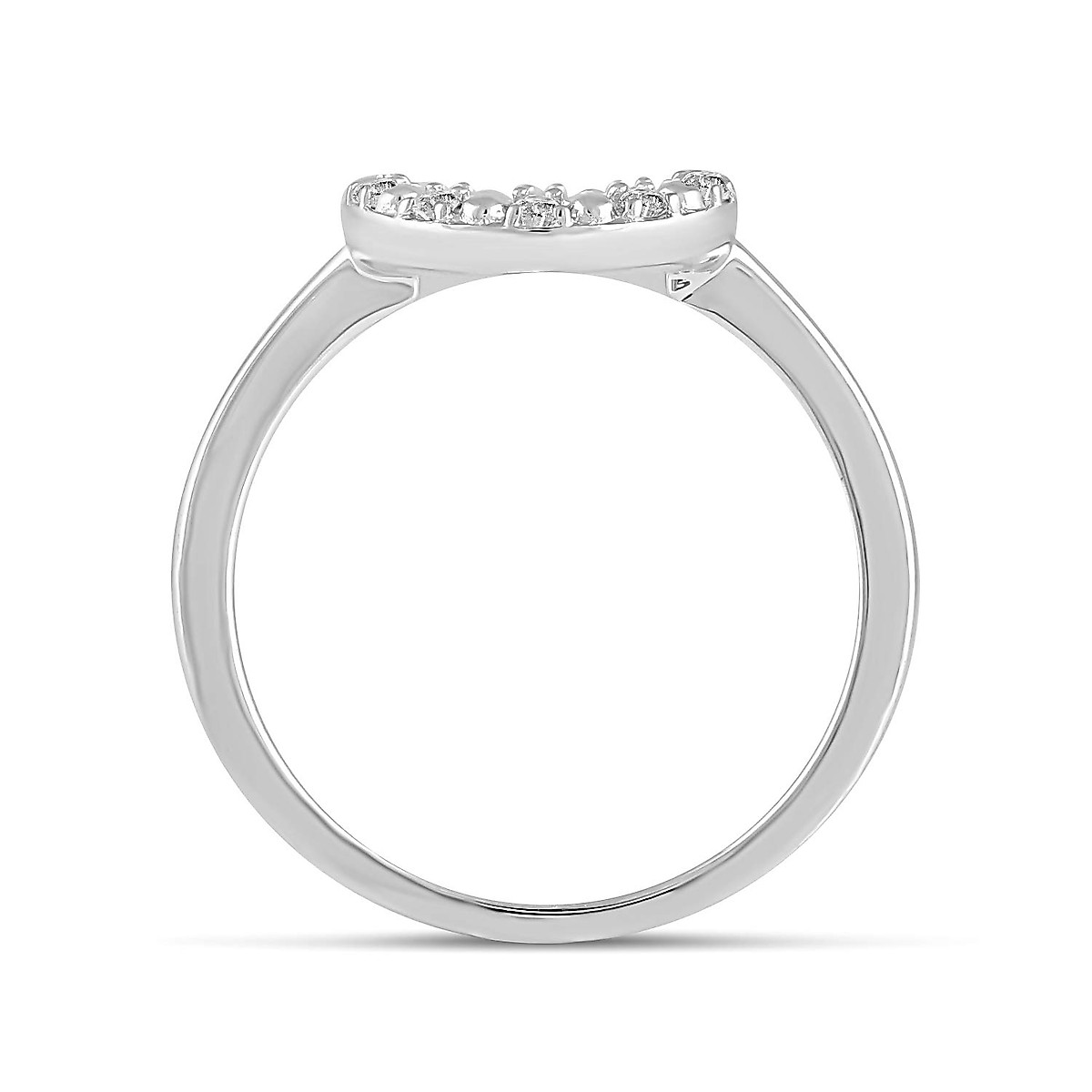 Fifth and Fine 1/10 CTW Diamond Circle Ring Set in Sterling Silver (White, 9)