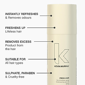 KEVIN.MURPHY FRESH.HAIR - Dry Shampoo Spray - For All Hair Types - Dry Shampoo for Fresh Hair - Sulphate-Free Dry Shampoo - Hair Care - 100 mL / 3.4 oz