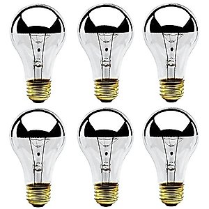 Bulbrite 60A19HM Half Chrome 60W A Shape Bulb (6 Pack)