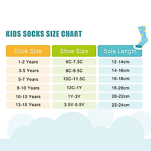 Big Boys Cotton Socks Kids Seamless Crew Socks Cartoon Colorful Dress Socks for Boys 6 Pairs Stripes Size 8-10 Years