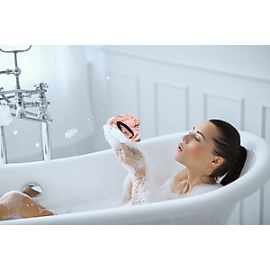 DecorRack 4 Loofah Bath Exfoliating Sponges 64g, Mesh Pouf, Bath Body Shower Scrubber Poof, Travel Bath and Shower Loofah Sponge Puff (Pack of 4)