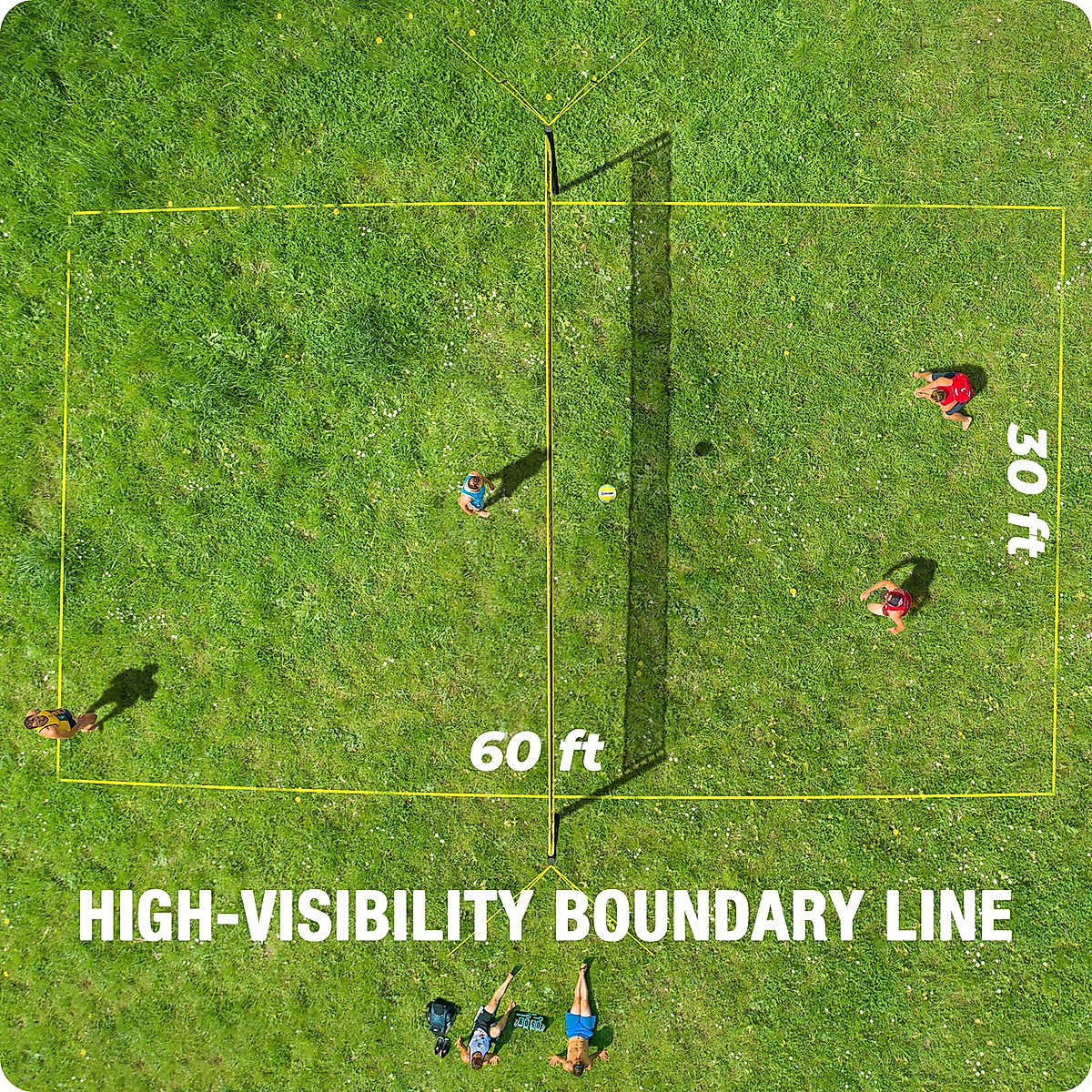 Patiassy Outdoor Portable Volleyball Net Set System - Quick & Easy Setup Adjustable Height Steel Poles, PU Volleyball with Pump and Carrying Bag for Beach Backyard (Yellow)