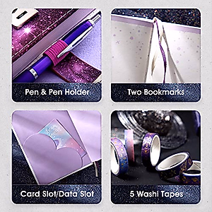 CAGIE Starry Constellation Lock Diary Set Gift Box with Pen & Tapes for Kids Girls Boys Women Combination Lock Journal Notebook Best Luxury Travel Writing Diary for Anniversary Birthday Holiday （Leo）