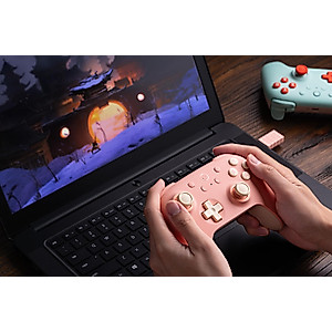 8BitDo Ultimate 2C Wireless Controller for Windows PC and Android, with 1000 Hz Polling Rate, Hall Effect Joysticks and Triggers, and Remappable L4/R4 Bumpers (Peach)