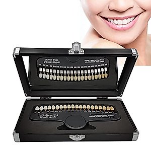 Junco Dental Teeth Shade Guide, Professional Porcelain 3D R-20 Tooth Whitening Shade Chart with 20 Colors