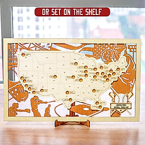 HYPERI Baseball Stadium Map, Baseball Stadium Tracker Checklist, Major League Ballparks Visited Map, Baseball Gift Bucket List, Christmas, New Year Gifts For Him, Boyfriend, Husband, Lover