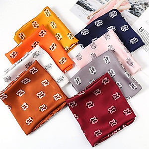 GUZOSJO Square Silk Feeling Scarf Medium Satin Hair Scarf Bracelet Gift For Women 27.5 × 27.5 inches