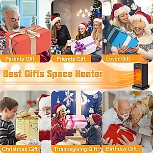 Space Heaters for Indoor Use,1500W PTC Space Heater Large Room,2s Fast Heating Heater with Sensor/Humidifier/3D Flame Effect/Oscillating,Heater for Bedroom,Office,Heat Up 260 sq.ft