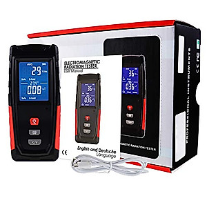 EMF Meter Digital Electromagnetic Field Radiation Detector with Sound Light Alarm Function, Rechargeable Handheld EMF Tester for Electric Magnetic Field Inspection, Home, Office and Ghost Hunting