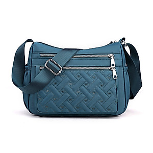 KARRESLY Crossbody Purse for Women Multi Pocket Cross Tote Small Travel Shoulder Bag Casual Messenger Bag(Blue)