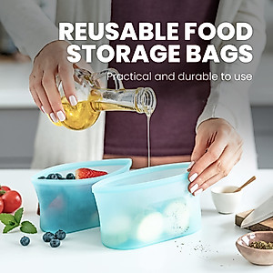 Swedish Home Reusable Storage Bags - Clean Lock Silicone Food Storage For Kitchen - Leak Proof Food Container – Cook And Freeze Friendly (Pack of 3)