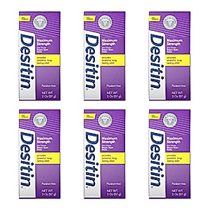 Desitin Maximum Strength Baby Diaper Rash Cream with 40% Zinc Oxide for Treatment, Relief & Prevention, Hypoallergenic, Phthalate- & Paraben-Free Paste, Travel Size, 2 oz (Pack of 6)