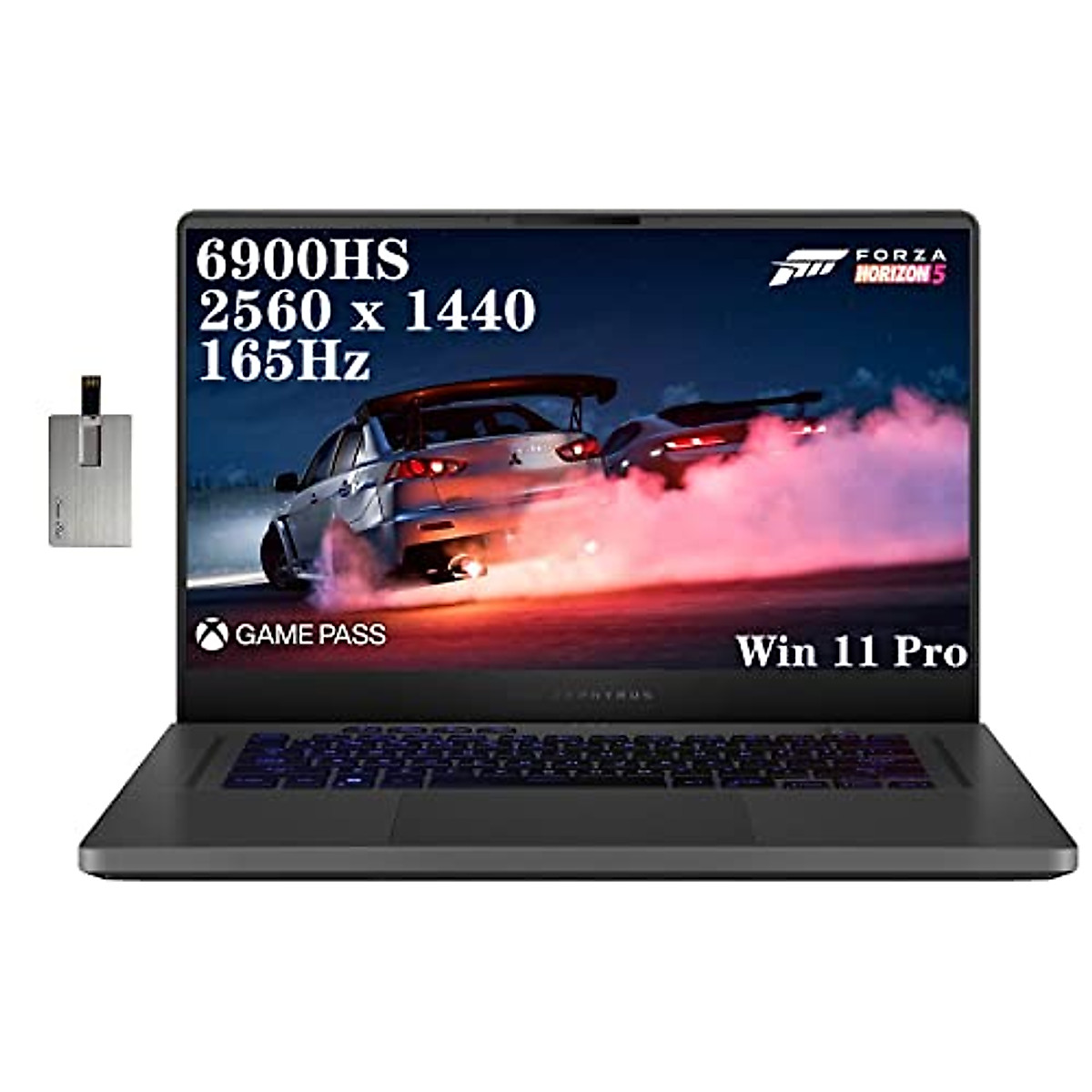 ASUS 2023 ROG Zephyrus 15.6" WQHD 165Hz Gaming Laptop, AMD Ryzen 9 6900HS, RGB Backlit Keyboard, NVIDIA GeForce RTX 3060 8G, Win 11 Pro, Gray, 32GB SnowBell USB Card, (32GB DDR5 | 1TB PCIe SSD)