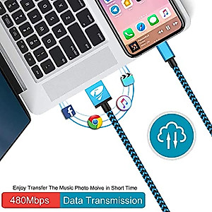 iPhone Charger Cable 4Pack iPhone Charger Cord MFi Certified Lightning Cable Nylon Braided Fast iPhone Charging Cable Compatible iPhone 14 13 12 11 Pro Max XS XR X 8 7 Plus 6s 6S SE, iPad-MultiColor