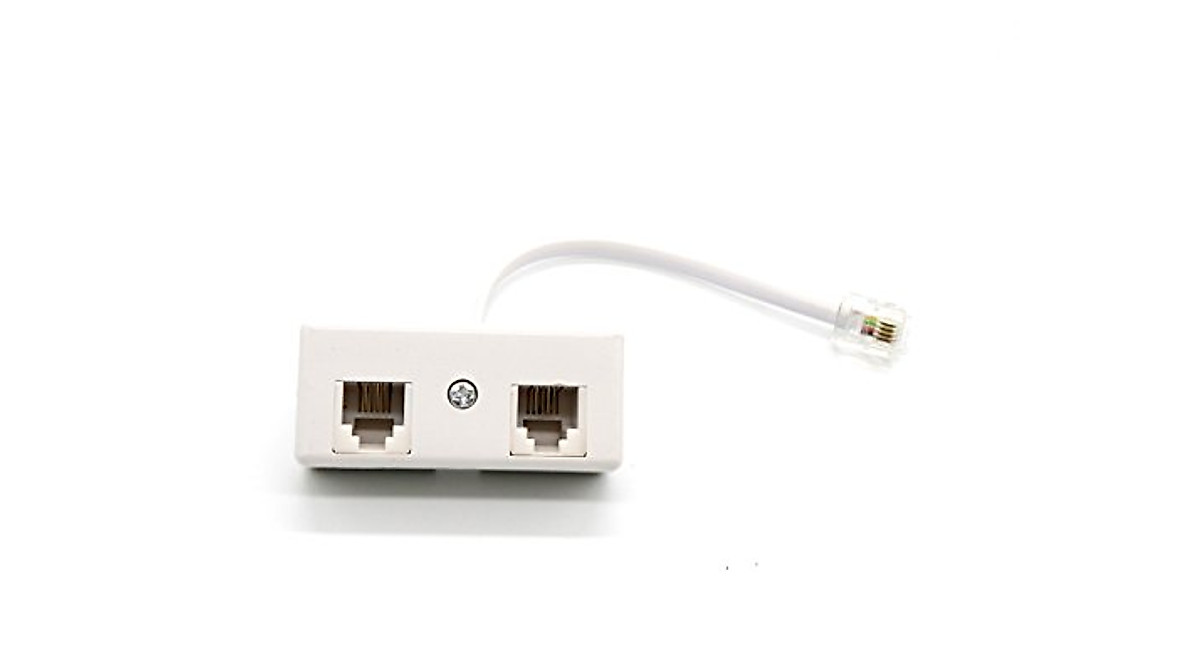2-Way RJ11 Telephone Plug to RJ11 Socket Adapter and Splitter for ...