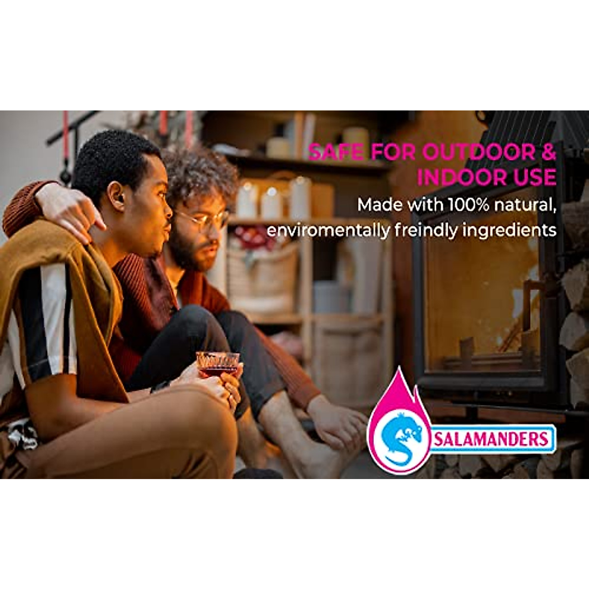 Salamanders Fire Starters 32 pcs | Natural Firestarter's for BBQ, Campfires, Fireplace, Charcoal, Wood Stove, Fire Pit, Pizza Oven and Smokers | All Weather, Non-Toxic | Indoor/Outdoor Use