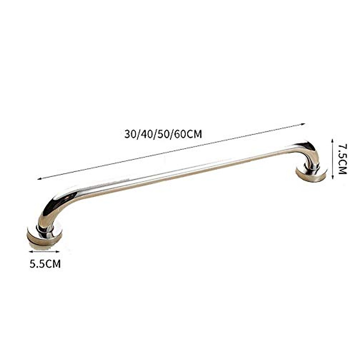 CRODY Bath Wall Attachment Handrails Grab Bar Rails Bathroom Grab Bars, round Armrests, Foldable Wall-Mounted Straight Hair Towel Rack, Sturdy Stainless Steel Shower Safety Handle for Bathtub, Toilet/