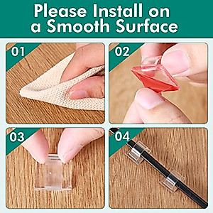 240 Pcs Cable Clips Adhesive Lights Clips Outdoor Wall Cord Clips with Adhesive Tapes Cord Organizer R Shape Cable Clips TV Wire Clips for Office Car Home Light Electric Wires (Clear, Large)