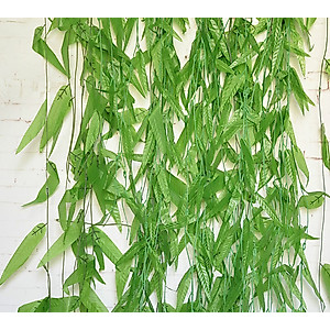 Sunrisee 50pcs Artificial Willow Vines Greenery Garland Silk Fake Rattan Leaves for Garden Wedding Home Wall Decor