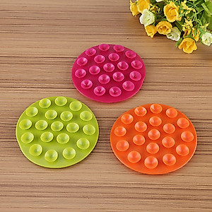 (Pack of 2) Creative Children's Tableware Sucker Baby Kids Magic Suction Mat Portable Double-Sided Suckers Anti-Slip Plate Bowl Cutlery Placemat(Rose Red)