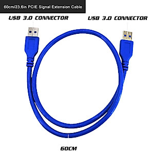 6 Pack PCI-E Riser with Led Notice, Multi-Interface Function Express Cable 1X to 16X Graphics Extension PCIe Riser,Powered Riser Adapter Card+60cm USB 3.0 Cable for Bitcoin Litecoin ETH Coin Mining