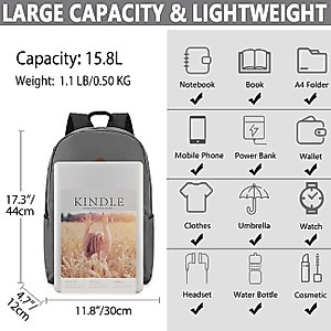 VX VONXURY Lightweight School Backpack for Teen Boys and Girls,Water Resistant Bookbag for Travel Work(Grey)