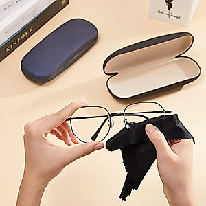Flutesan 9 Pack Hard Shell Eyeglasses Cases Sunglasses Case Eyeglass Case Glasses Case with Eyeglass Cloth for Men Women