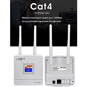 KuWFi 4G LTE Modem Router with SIM Card Slot, Cat4 Wireless WiFi Routers with Dual External Antennas Work with T-Mobile/AT&T for Home/Office