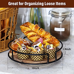 Lazy Susan Organizer, HYMENEX Lazy Susan Turntable for Cabinet Lazy Susan for Table 10-inch Lazy Susan Organizer for Cabinet Wooden Lazy Susan for Spice Fridge Pantry Countertop, 360 Degree Turntable