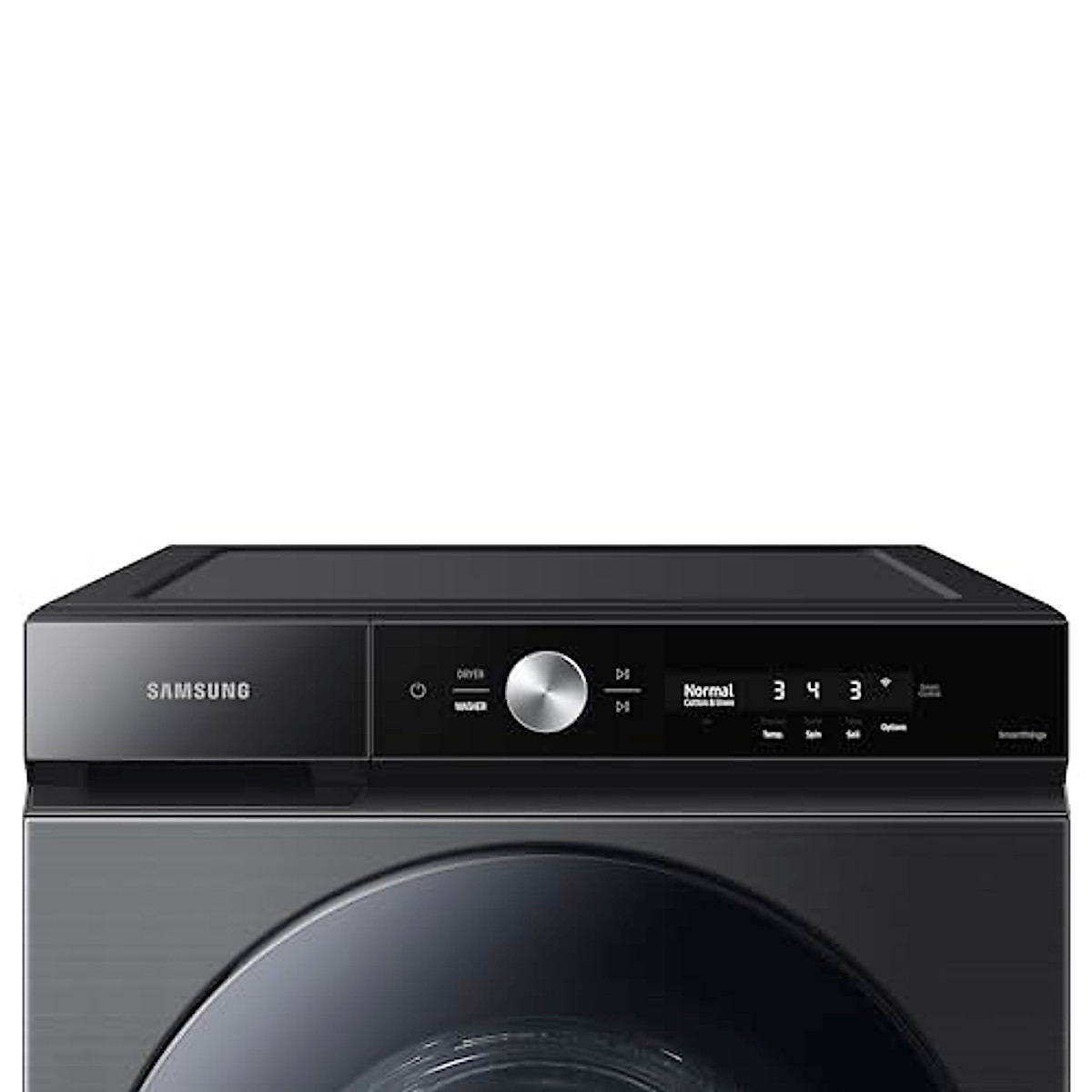 Samsung WF53BB8700AVUS Bespoke 5.3 cu. ft. Ultra Capacity Front Load Super Speed Wash and AI Smart Dial Washer, Brushed Black