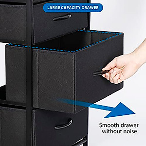 ZenStyle Fabric Dresser with 5 Drawers, Vertical Dresser Storage Tower, Storage Cabinet Organizer Unit for Bedroom, Living Room, Closet, Entryway, Hallway, Nursery Room, Black