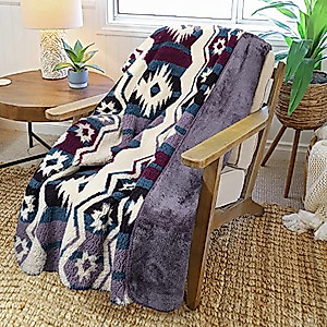 Catalonia Southwest Throw Blanket, Aztec Blanket for Couch or Room Decor, Reversible Comfy Fluffy Blanket, Gift Blanket, 50x60 inches