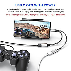 USB C OTG USB C Splitter USB C to USB Adapter with 18W PD Charging Compatible for Samsung GalaxyS22 Note10 Switch Google Chromecast with Google TV 2020 Pi-KVM 3D Printer Octo4a LGG8 Google Pixel4 XL