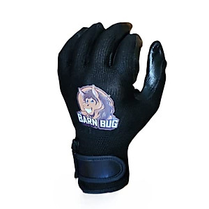 Barn Bug pet Grooming Gloves - Bathing - Gentle Shedding Brush for Long and Short Hair Cats, Dogs, Horses - Hair Remover - Easy to use - Blue or Black(1 Pair) (Gloves Black 1 Pair)