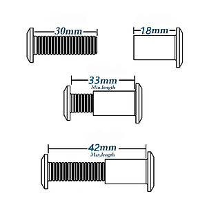 Anmas 20pcs M6 Furniture Joint Connector Bolt & Cap Nut Kit Use for Cot Bed Crib Bolts Hex Drive Socket Cap Bolts - Hex Socket Screws Head (30mm)
