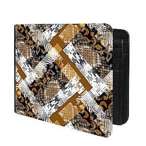 Ztion Unique Desige Pattern - Geometric Snake Skin Pattern, Slim Front Pocket Wallet Billfold RFID Blocking