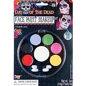Forum Novelties Costume Day of The Dead Face Paint Makeup Kit, Net Wt. 14 g/.5 Oz