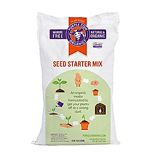 Purple Cow Organics All Natural Seed Starter Mix for Fast Germination and Vigorous Seedlings with Strong Root Systems for Indoor Home Gardens, 12 Quart Bag