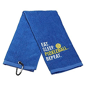 LEVLO Pickleball Sports Lovers Gift Eat Sleep Pickleball Repeat Cotton Towels for Pickleball Lovers (Eat Sleep Pickleball Repeat)