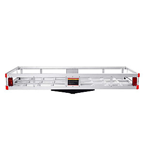 IRONMAX Hitch Cargo Carrier, 60” x 22” x 7” Trailer Hitch Mount Aluminum Cargo Carrier Fits 2” Receiver, Heavy Duty Vehicle Rear Cargo Basket for SUV, Car, Van, Truck, 500LBS Capacity